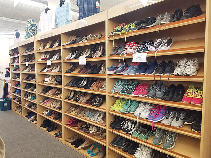 Shoe nirvana organized by size! No digging required to find that perfect pair of barely-worn kicks your closet desperately needs.