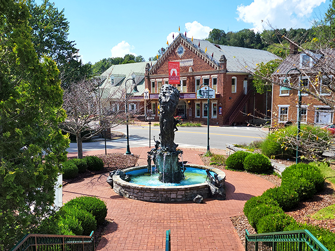 This fountain dances with the kind of grace that makes you pause and remember life's simple pleasures.
