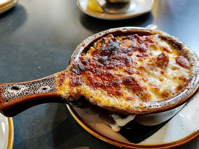 A salad that makes eating greens feel like cheating on your diet. Those candied walnuts and crispy bits are the supporting actors who steal the show.