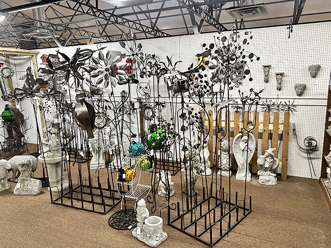 Garden art that makes statement pieces look like whispers. These metal sculptures transform ordinary backyards into galleries of whimsy.