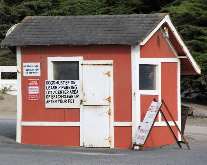 The humble gatehouse that guards paradise – no velvet rope required, just respect for nature's masterpiece.