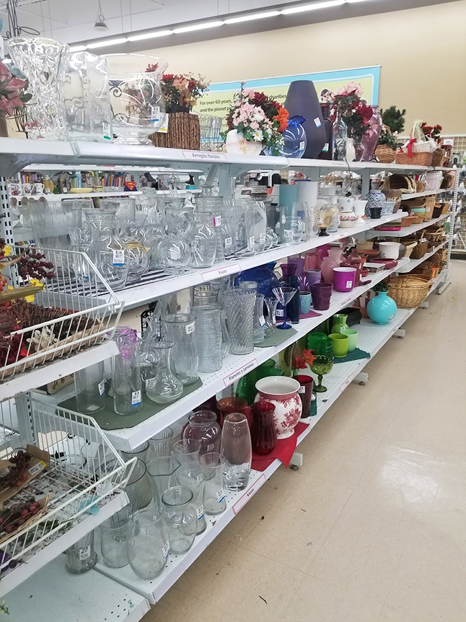 Crystal punch bowls and delicate glassware await their next celebration. Grandma's dining room, now available for purchase by the piece.