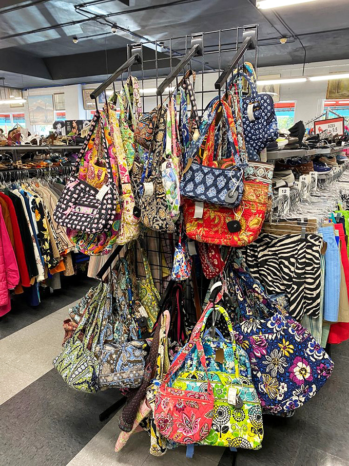 Vera Bradley heaven! These colorful bags aren't just accessories—they're personality statements waiting to be adopted by their next adventure partner.