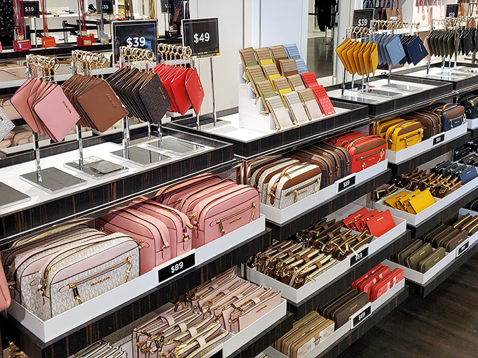 Handbag heaven arranged with the precision of a museum exhibit, but with price tags that won't require a second mortgage.