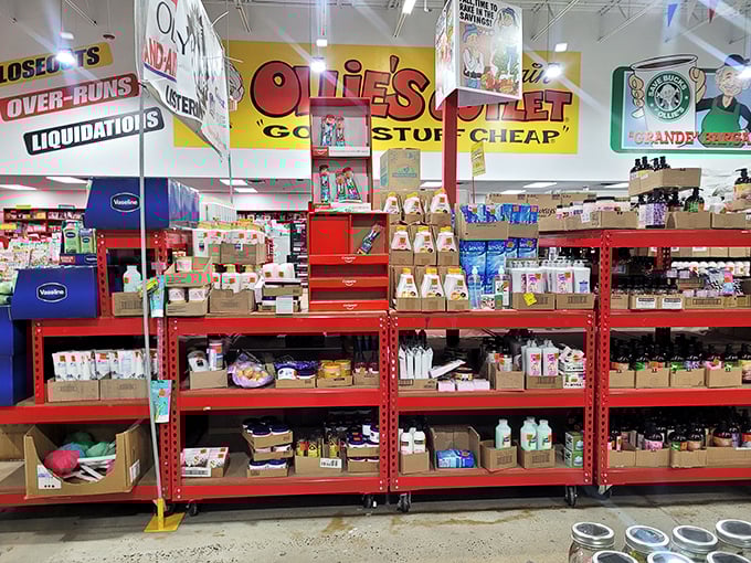 The health and beauty section: where premium brands and budget-friendly alternatives compete for space in your bathroom cabinet.