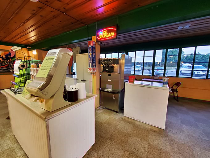 Ice cream: the unsung hero of intermission treats. That neon sign has been calling to sweet-toothed moviegoers since before streaming was a twinkle in Netflix's eye.