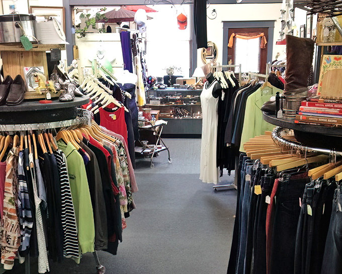 The well-organized interior makes treasure hunting a pleasure rather than an archaeological expedition through retail chaos.