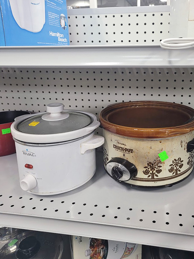 Kitchen gadgets galore, because who doesn't need three different types of whisks and a mystery appliance?