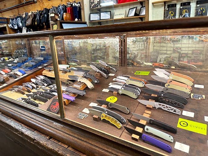 This isn't just a knife display&mdash;it's a museum of practical art where each blade tells a story of craftsmanship that your smartphone could never understand.