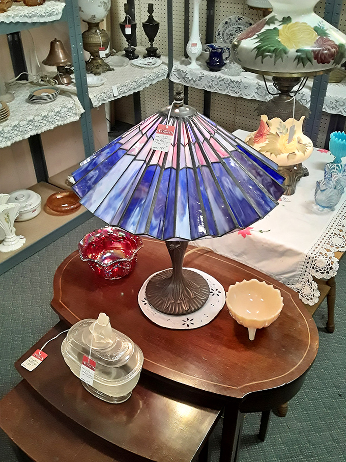 This Tiffany-style lamp isn't just illumination—it's functional art that transforms any room from "nice place" to "where did you find that magnificent piece?"