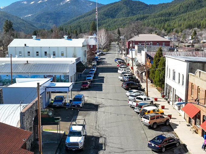 A bird's-eye view of Main Street reveals the perfect small-town formula: one part commerce, two parts community, zero parts pretension.