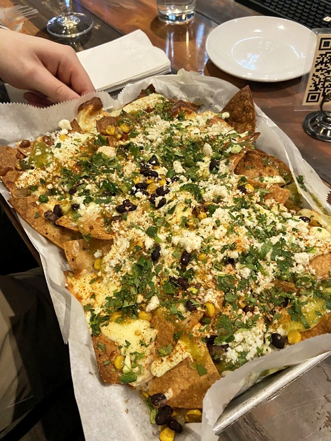Loaded nachos that laugh in the face of moderation. Every chip is a treasure hunt where you always strike gold—or in this case, perfectly melted cheese.