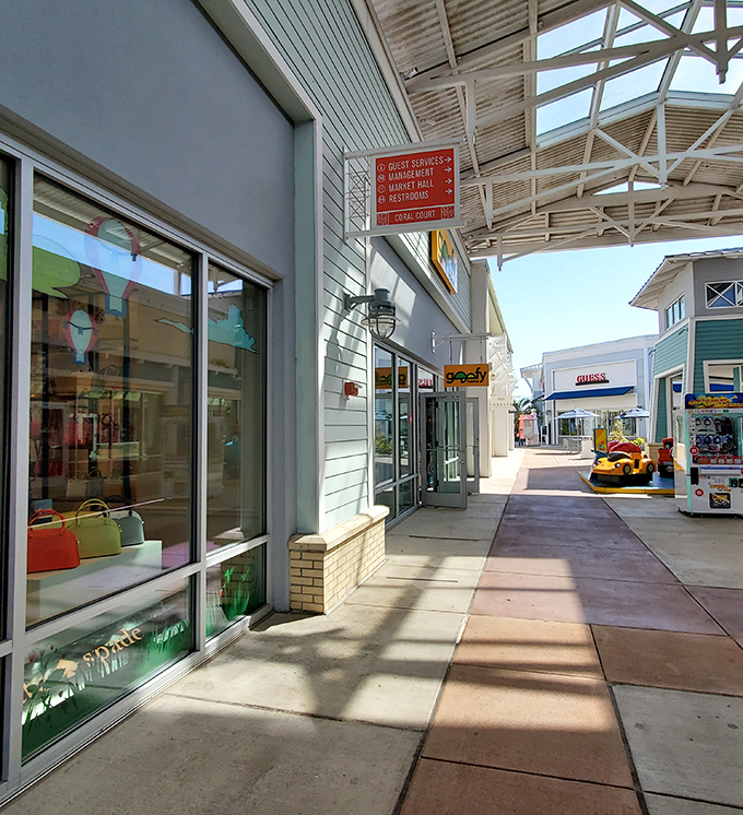 Clean lines, ample shade, and inviting storefronts&mdash;shopping here feels less like a chore and more like a vacation activity.