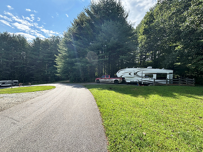 RV camping: where "roughing it" means your kitchen is slightly smaller than usual, but your backyard is 2,200 acres of pristine wilderness.