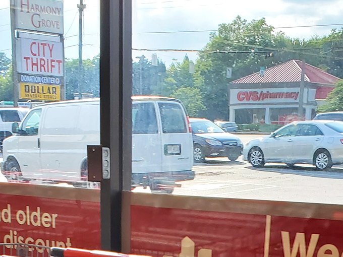 Strip mall location means plenty of parking for hauling away your magnificent finds.