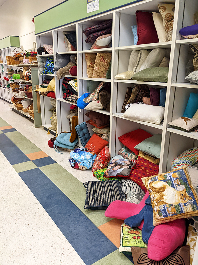 The pillow paradise&mdash;where your couch can get a complete personality makeover for less than the cost of a fancy coffee drink.