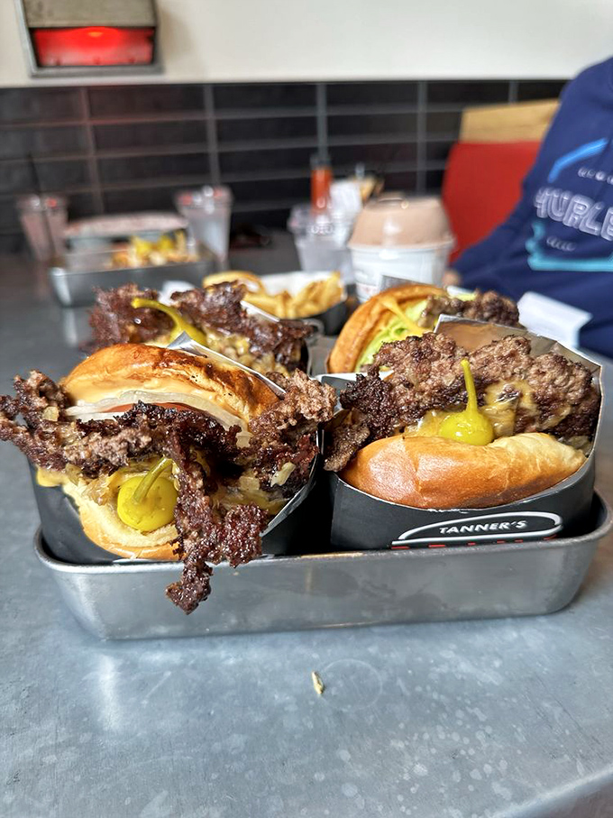Burger artistry at its finest. These aren't just burgers&mdash;they're edible sculptures that happen to taste even better than they look.