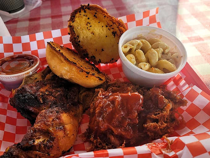 When chicken and pulled pork share a plate with Texas toast and mac and cheese, it's not just a meal&mdash;it's a summit meeting of comfort foods.