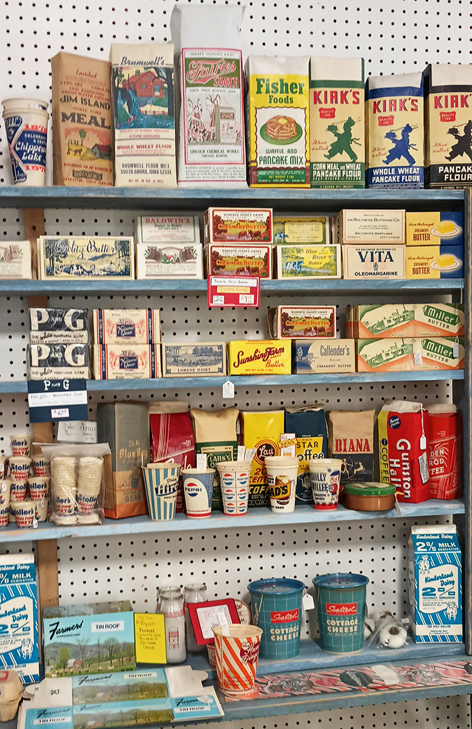 Brand names from yesteryear line up like a nostalgic grocery store time capsule extraordinaire.