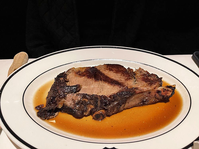 A ribeye that's achieved that magical sweet spot between charred exterior and melt-in-your-mouth interior. Meat meditation at its finest.