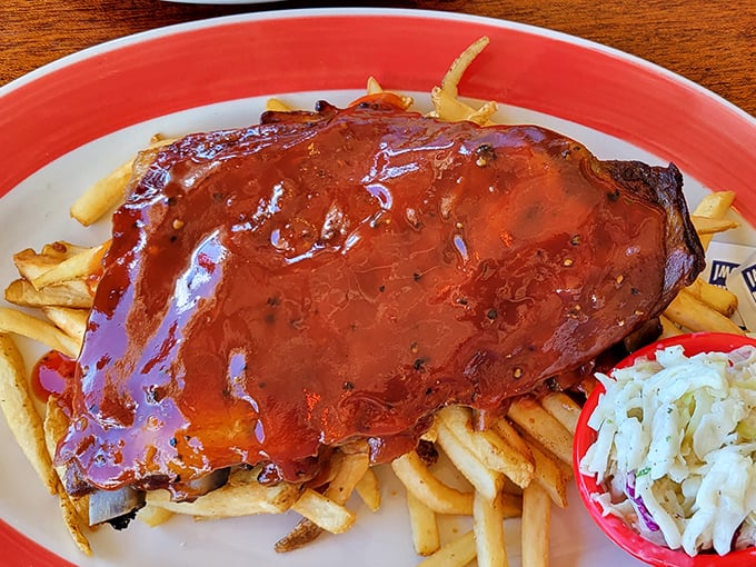 Ribs so tender they practically leap off the bone, slathered in a sauce that would make even BBQ purists nod in approval.