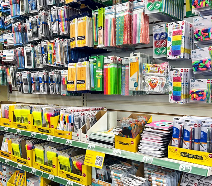 The teacher's best friend&mdash;a wall of school supplies that transforms classroom budgets from tragic to magic.