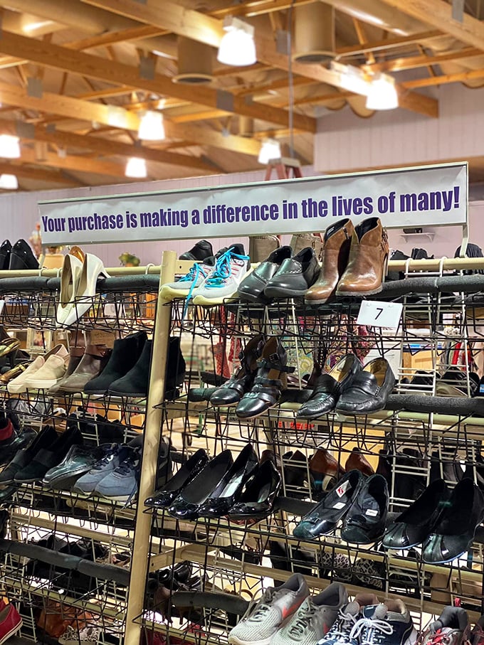 "Your purchase is making a difference" &ndash; the perfect excuse to justify those three pairs of barely-worn loafers you didn't know you needed.