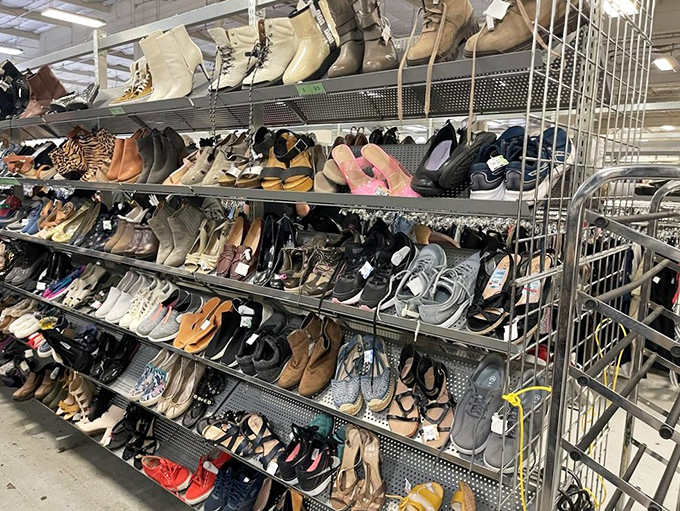 The shoe section rivals Imelda Marcos's closet. Somewhere in this footwear forest is the perfect pair waiting for its Cinderella moment.