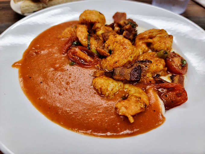 These aren't your grandmother's grits&mdash;unless your grandmother was a culinary genius. Plump shrimp swimming in tomato gravy is Southern comfort in its purest form.