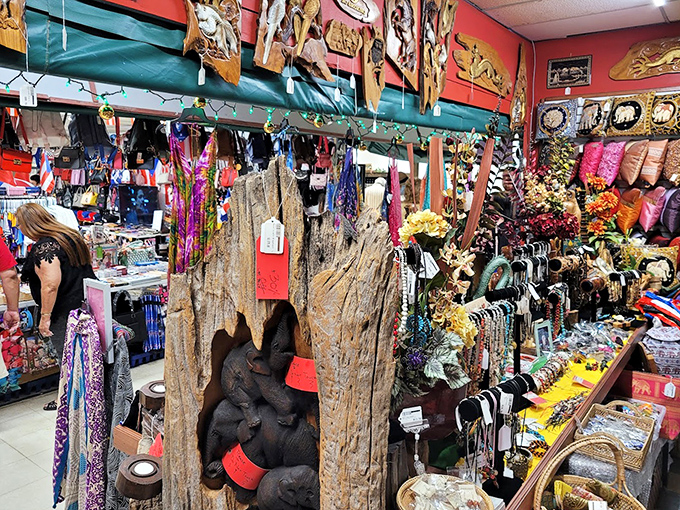 This isn't just d&eacute;cor&mdash;it's organized chaos of the most beautiful kind, where elephant statues and tapestries create a global bazaar.