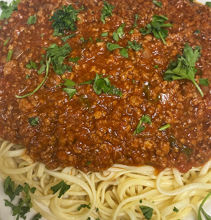 Spaghetti with meat sauce that would make any Italian grandmother nod in approval&mdash;simple, hearty, and unapologetically comforting.