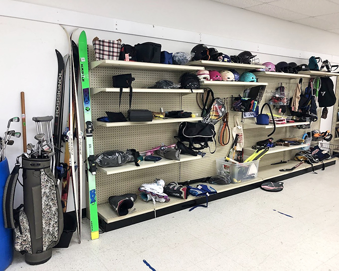 The sporting goods section: where golf clubs, ski equipment, and that random croquet set you never knew you needed await their athletic second chance.