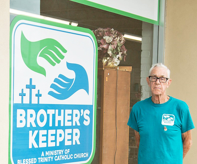 The Brother's Keeper logo says it all - helping hands and open hearts. A ministry that puts compassion into action.
