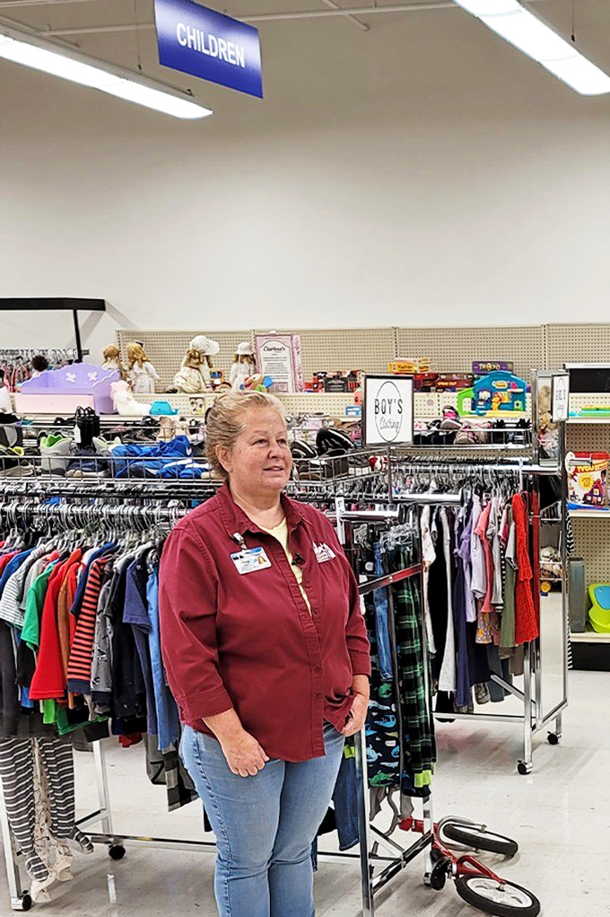 The friendly face behind keeping this massive operation running smoothly, one donation and rack at a time.