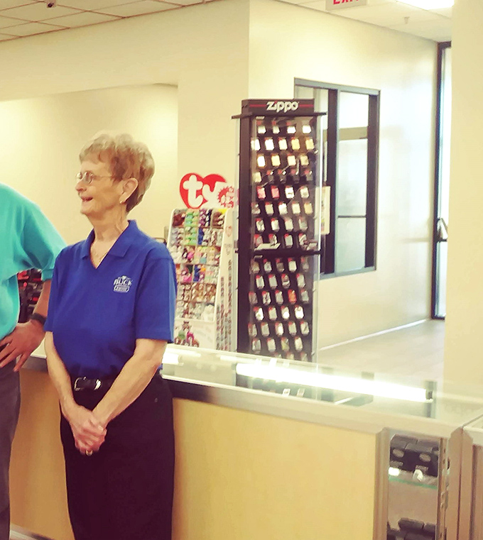 A friendly face ready to help you navigate the wonderland of discounted cookware and cutlery without judgment.