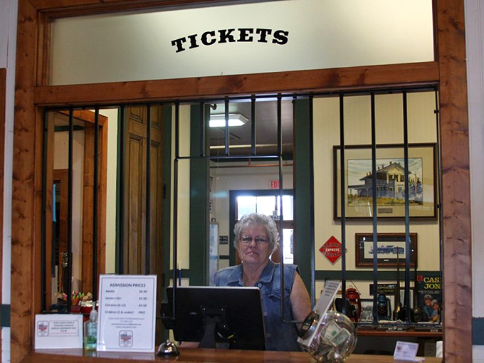The ticket window welcomes modern-day travelers to a journey through railroad history, staffed by folks who keep these stories rolling down the tracks.