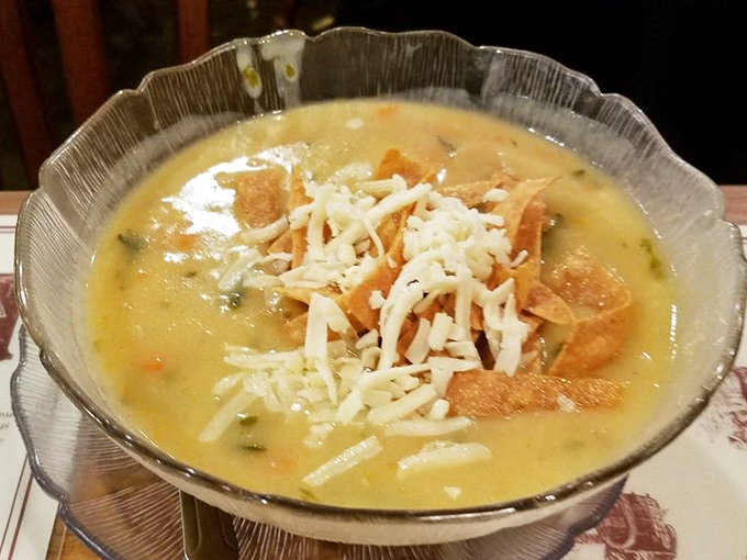 This tortilla soup, topped with melted cheese and crispy tortilla strips, is California comfort in a bowl.
