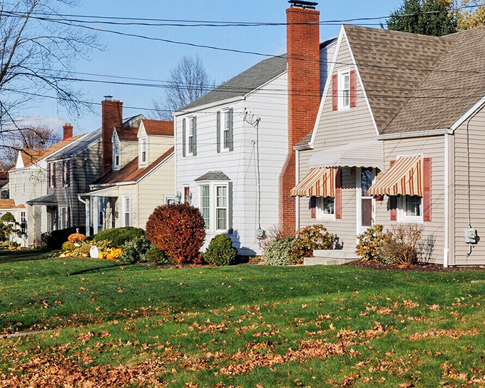 These well-maintained mid-century homes represent Sharon's affordable housing market, where retirement dollars stretch further than coastal alternatives.