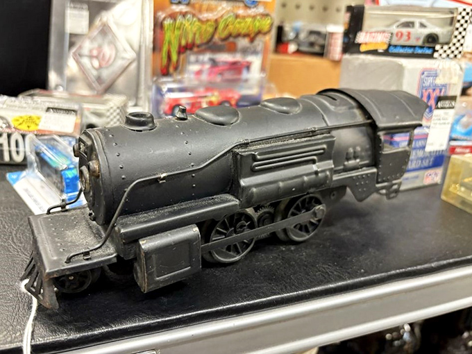 This vintage locomotive would make any grown adult suddenly remember their childhood Christmas wish list. No judgment if you start making "choo-choo" sounds.
