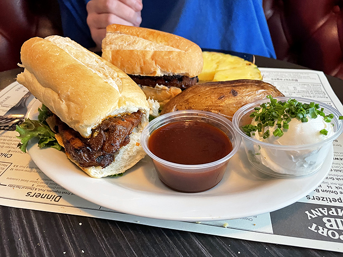 The tri-tip sandwich&mdash;where California's contribution to barbecue gets the spotlight it deserves. Juicy, smoky perfection between bread.