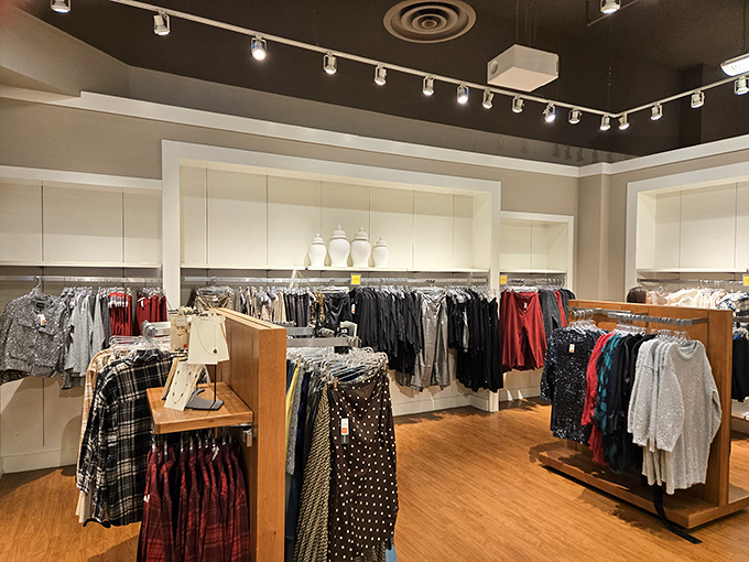 Perfectly organized apparel awaits its forever home in your closet. These aren't just clothes—they're future memories of "Can you believe what I paid for this?"