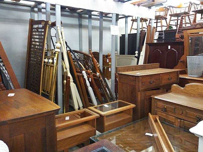Bedroom furniture purgatory or DIY paradise? These solid wood headboards and dressers are begging for a second chance in someone's coastal retreat. 
