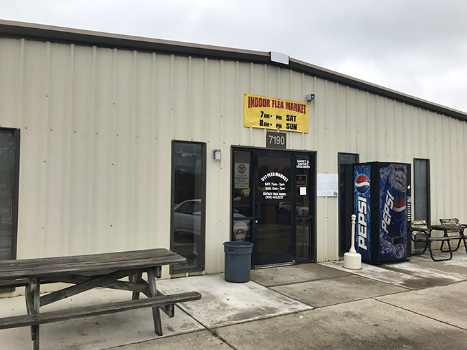 Rain or shine, the 311 Flea Market's covered outdoor spaces keep the bargain hunting going.