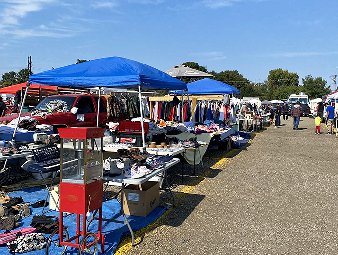 Canopies of commerce create a bargain bazaar. 8th Ave's outdoor market transforms ordinary items into must-have treasures.