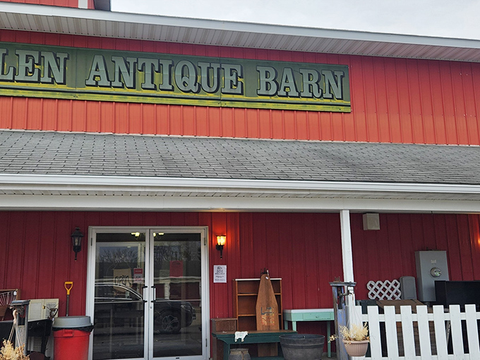 Allen Antique Barn's bright red exterior is like a beacon for bargain hunters traveling Michigan's back roads.