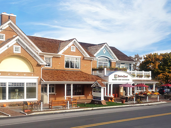 The Bird-in-Hand Family Restaurant sign promises "farm fresh" food - words that actually mean something in Amish Country!