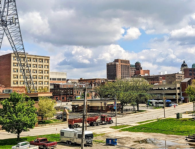 Downtown Bloomington's skyline reflects decades of industrial heritage alongside modern affordability that keeps locals smiling.