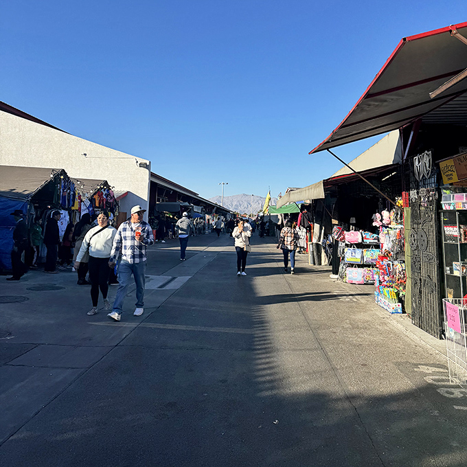 Step right up to bargain central! Broadacres' entrance promises a day of discoveries that'll make your wallet happy.