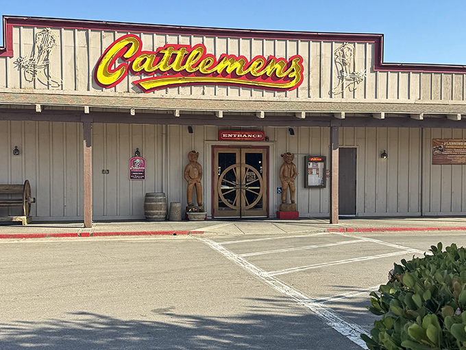 Those wooden sentries standing guard know what's coming – some of the Central Valley's finest beef.