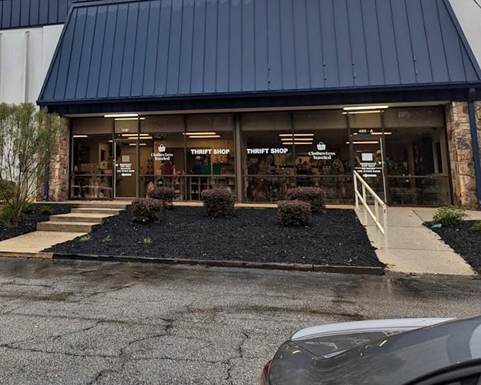 Clothes Less Traveled's boutique-style storefront promises a more refined thrift shopping experience inside.